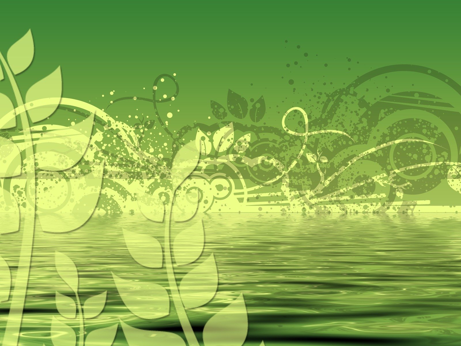 Green floral abstract background - Photopublicdomain.com